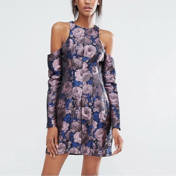 ASOS | Dresses | Asos Jacquard Floral Cold Shoulder Formal Dress | Poshmark